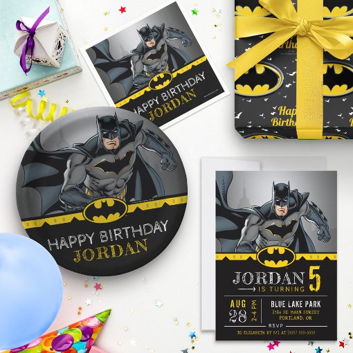 Custom Batman Logo Happy Birthday Wrapping Paper | Zazzle