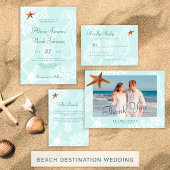 Coastal beach destination wedding announcement | Zazzle