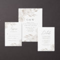 Beautiful Neutral Floral with Monograms Wedding Invitation | Zazzle