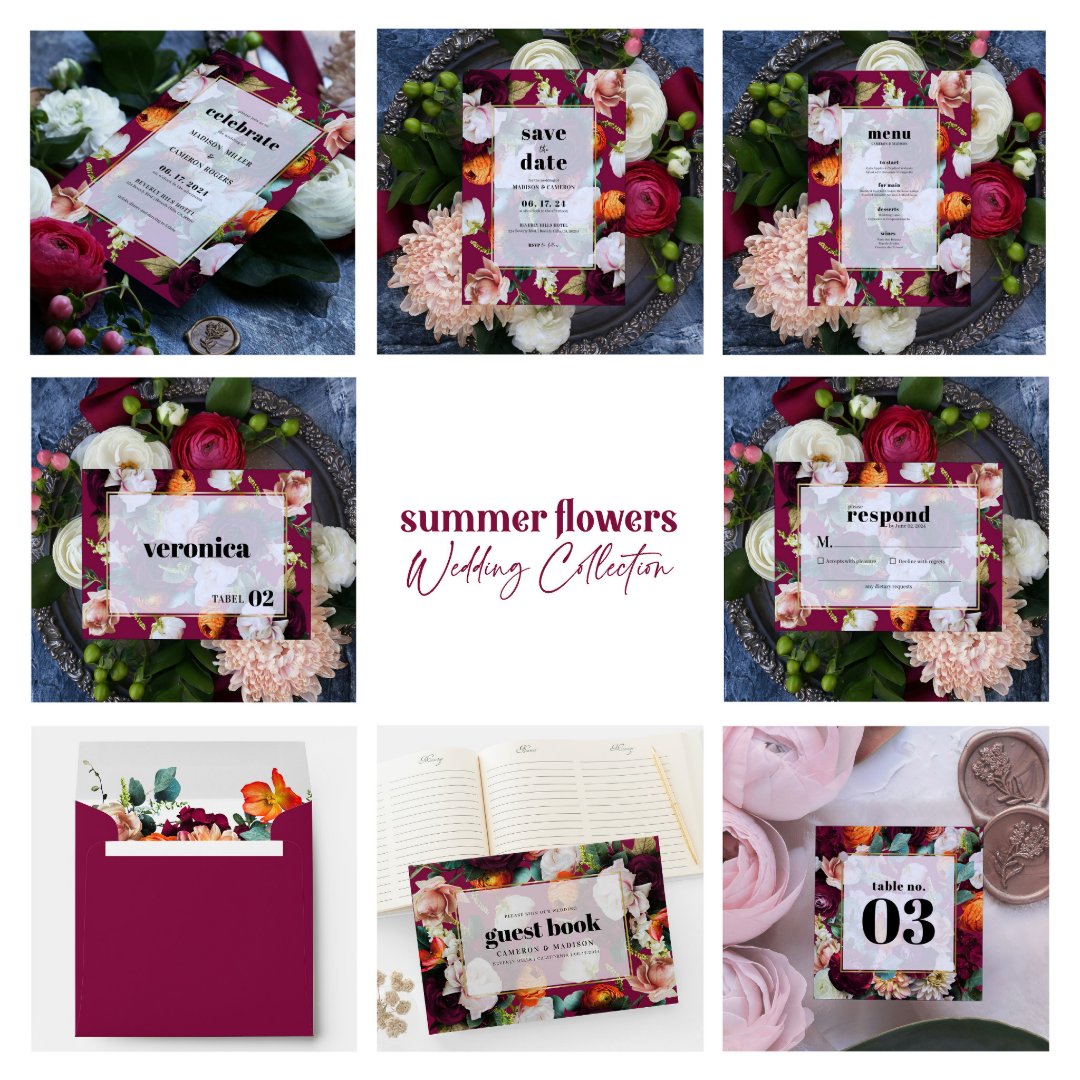 Colorful Summer Flowers Wedding Paper Cups | Zazzle