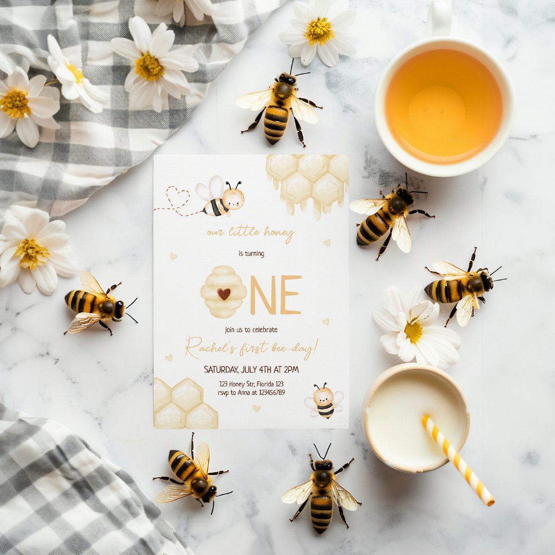 Honey Bee 1st Birthday Classic Round Sticker | Zazzle