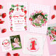 Watercolor Strawberry Pink and Red Return Address Classic Round Sticker ...
