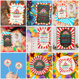 Big Top Circus Carnival Chalkboard 1st Birthday Invitation | Zazzle