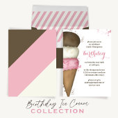 Cute Watercolor Ice Cream Cone Birthday QR Code Invitation | Zazzle