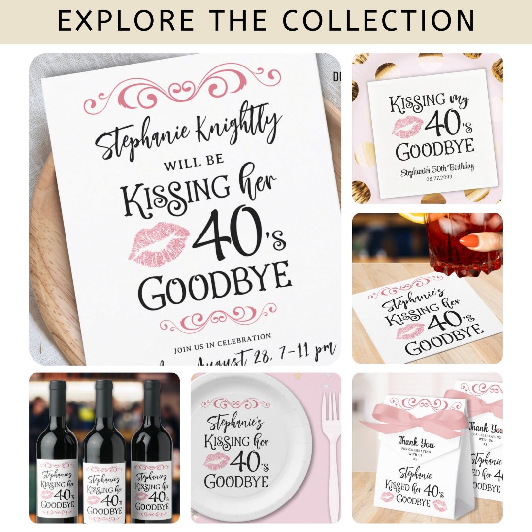 Funny Birthday Kissing Her Decade Goodbye Invitation | Zazzle