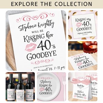 Birthday 42 Photos Kissing Her Decade Goodbye Foam Board | Zazzle