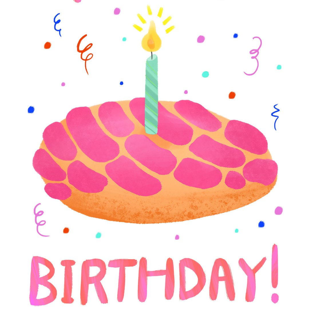 Birthday Pan Dulce Concha in Spanish Postcard | Zazzle