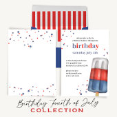 Cute Watercolor Red White Blue Summer Popsicle Invitation | Zazzle