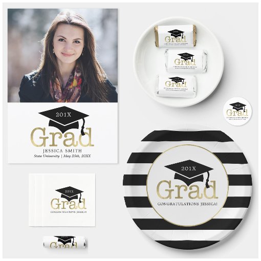Elegant Photo Graduation Foil Invitation | Zazzle