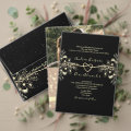 Elegant Black Gold Rope Heart Invitation | Zazzle
