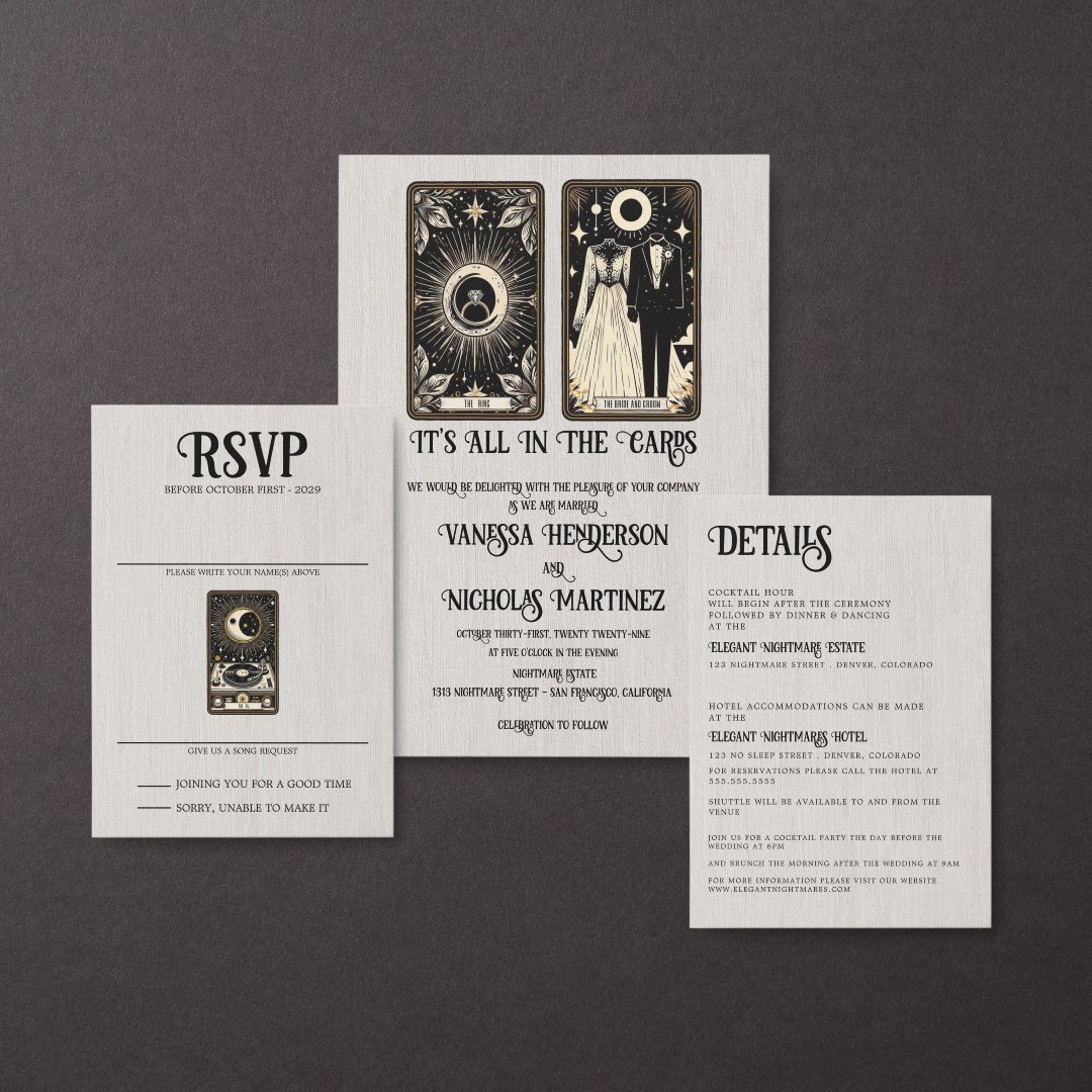 Brides Wedding Tarot RSVP Card | Zazzle