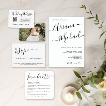 Minimalist Wedding Entourage list Simple Elegant Program | Zazzle