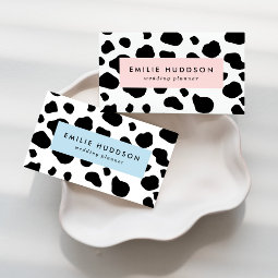 Cow Print, Cow Pattern, Cow Spots, Black And White Business Card | Zazzle