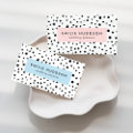Dalmatian Spots, Dalmatian Dots, Black and White Square Business Card ...