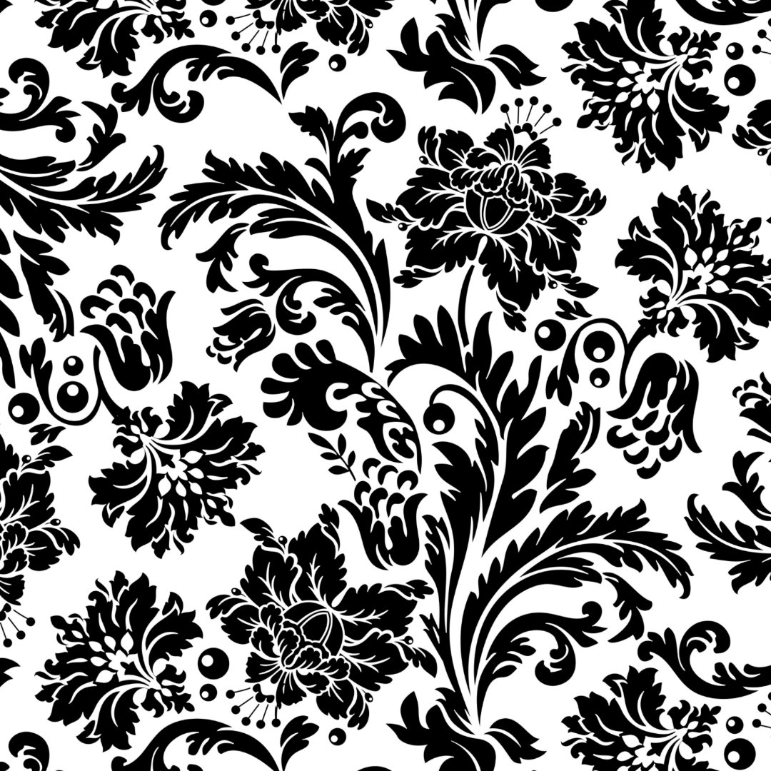 Black and white damask pattern pillar candle | Zazzle