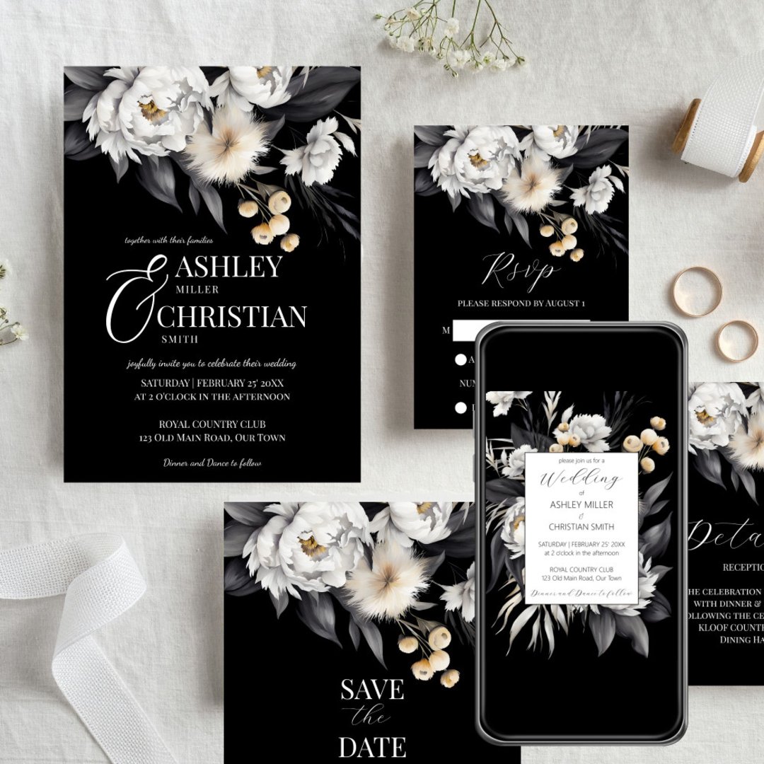 Elegant Black and white boho wedding welcome sign | Zazzle