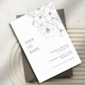 Seating Chart Minimalist Floral Black White Card | Zazzle