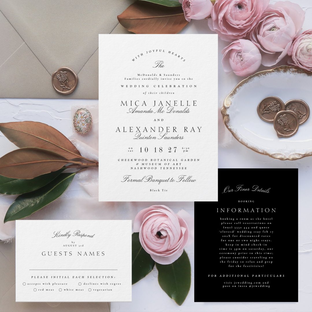 Formal Classic Calligraphy Photo Save The Date Magnetic Invitation | Zazzle