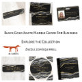 Black Marble Agate Gold Glitter QR Code Business Card | Zazzle