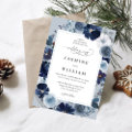 Blue & Navy Floral Wedding Invitation | Zazzle