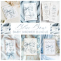 Blue Bow Elegant Baby Shower Welcome Sign | Zazzle
