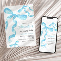 Blue Bow Birthday Invitation | Zazzle