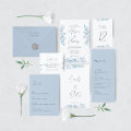 Dusty Blue Wedding Table Seating Chart Cards | Zazzle