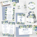 Blueberry blue floral autumn wedding invitation | Zazzle
