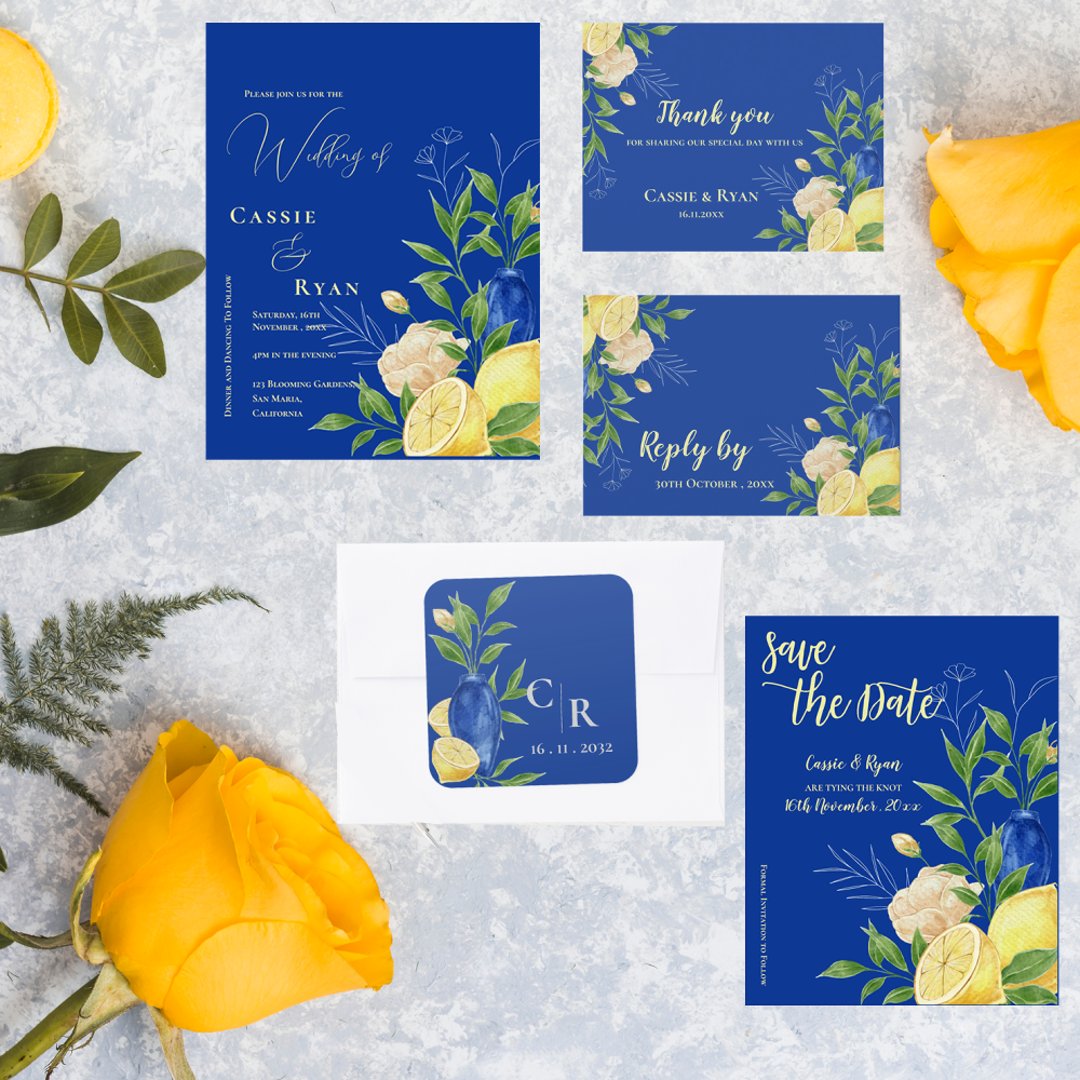Elegant Mediterranean-Inspired Wedding RSVP Cards | Zazzle