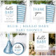Blue Hello Baby | Baby Shower Water Bottle Label | Zazzle