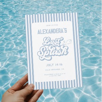 Blue Last splash bachelorette party Invitation | Zazzle