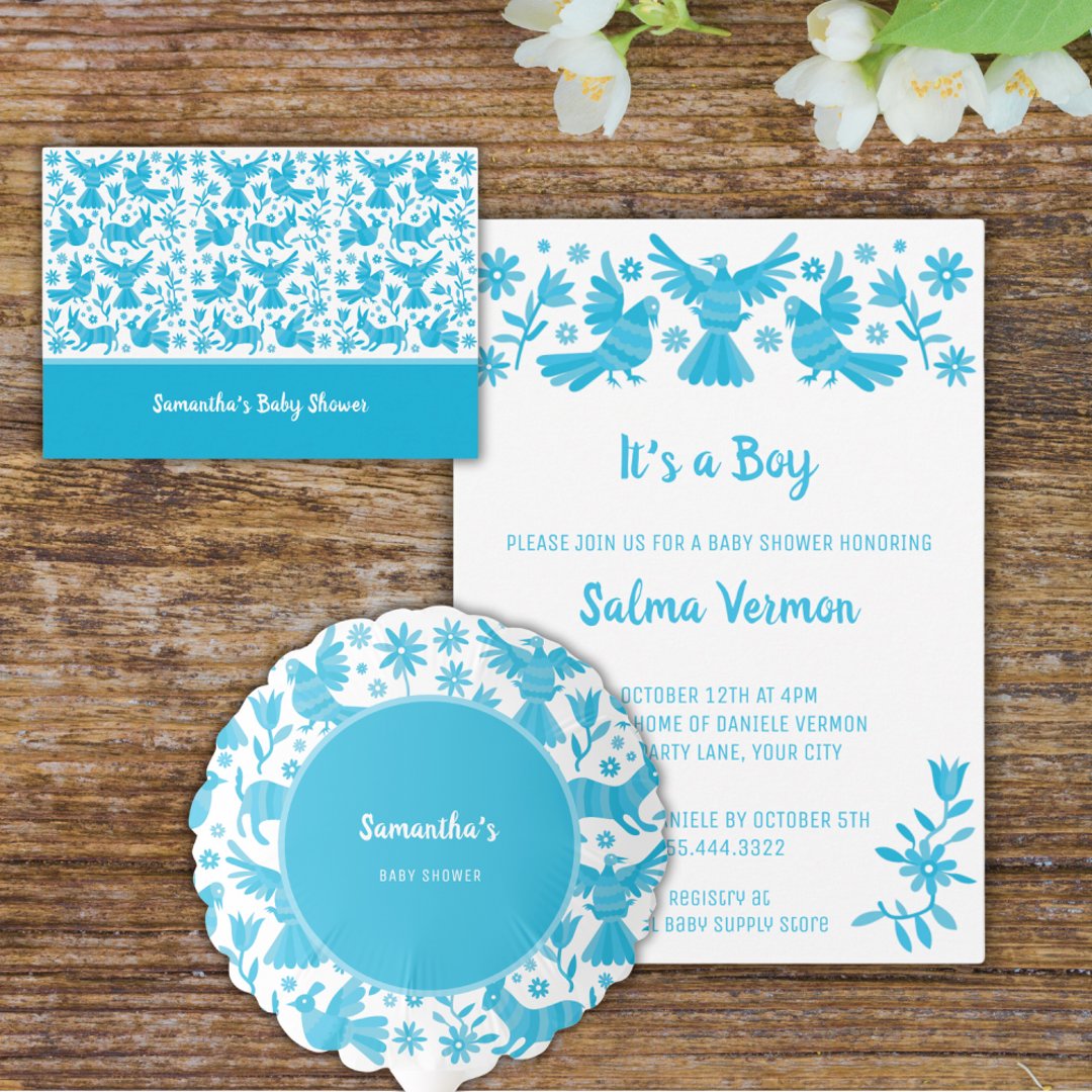 Pink otomi mexican baby shower Paper Plate Balloon | Zazzle