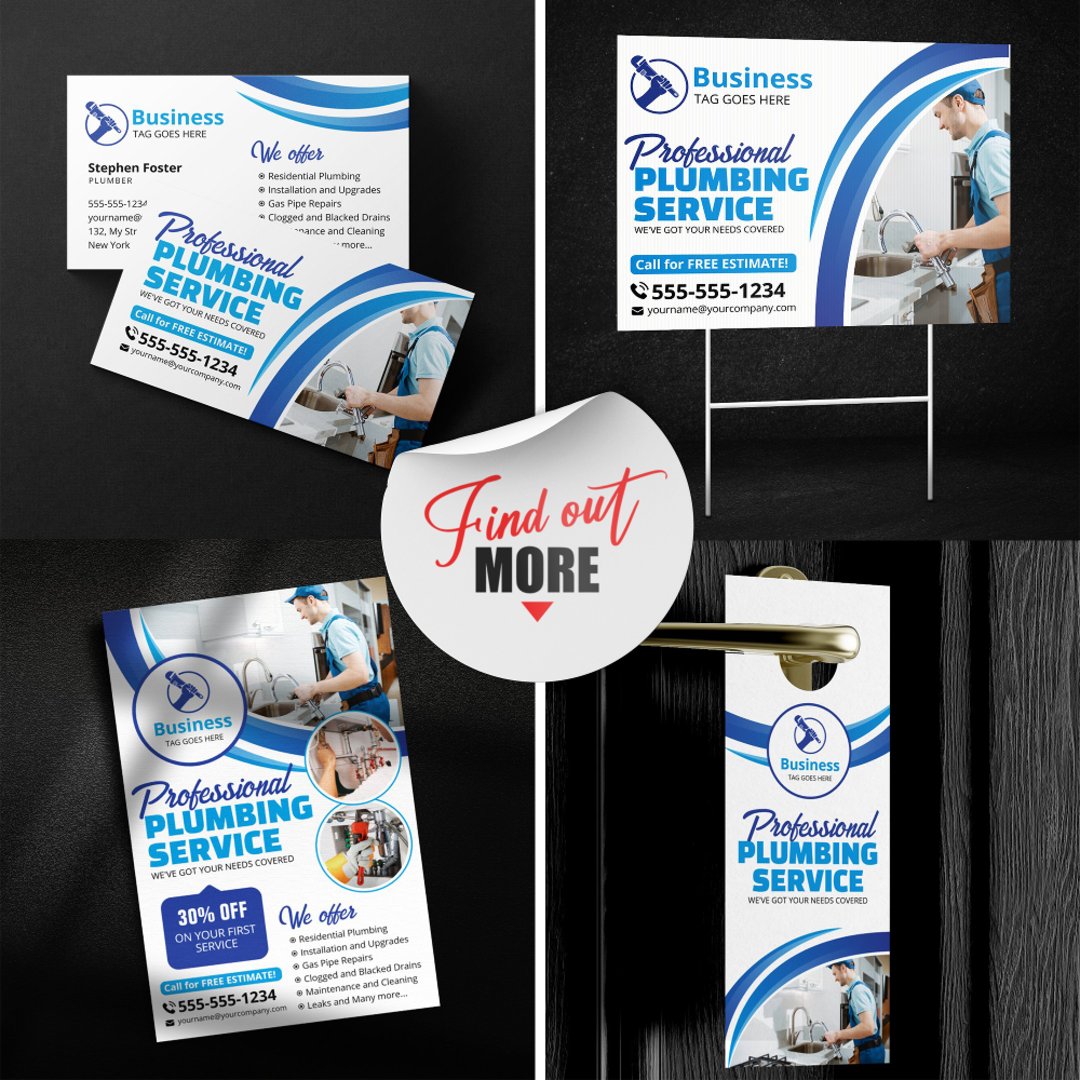 Blue Plumbing Service Repair Plumber Contractor Business Card | Zazzle