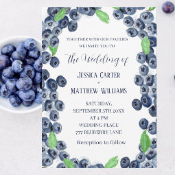 Blueberries Berries Fruit Elegant Rustic Wedding All In One Invitation ...