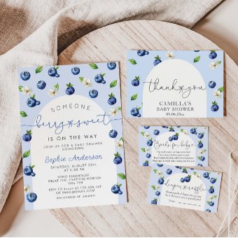 Berry Sweet Blueberry Baby Shower Books For Baby Enclosure Card | Zazzle