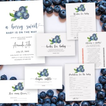 Blueberry - baby shower guess how many berries enclosure card | Zazzle