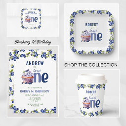 Blueberry Berry First 1st Birthday Paper Plates | Zazzle