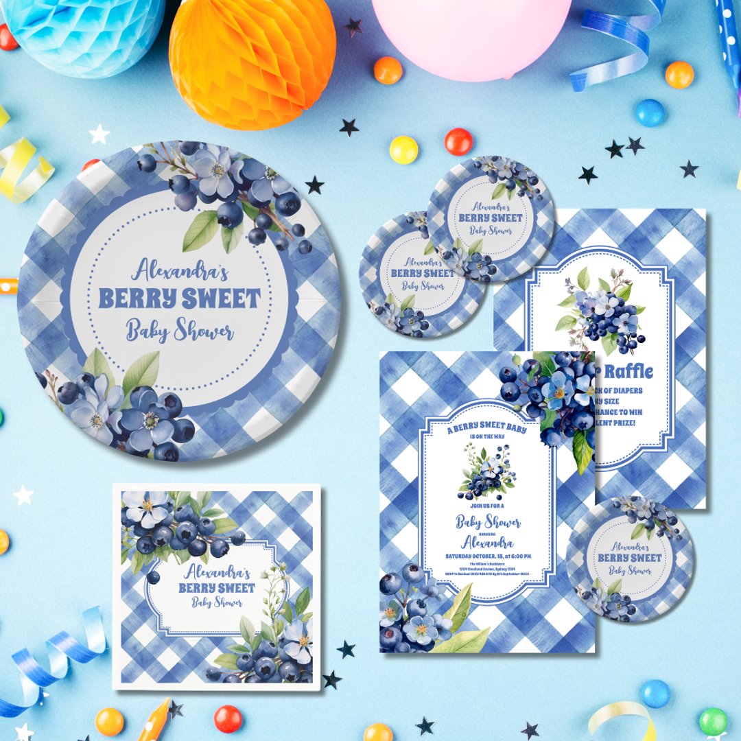 Blueberry Berry sweet baby shower Invitation | Zazzle