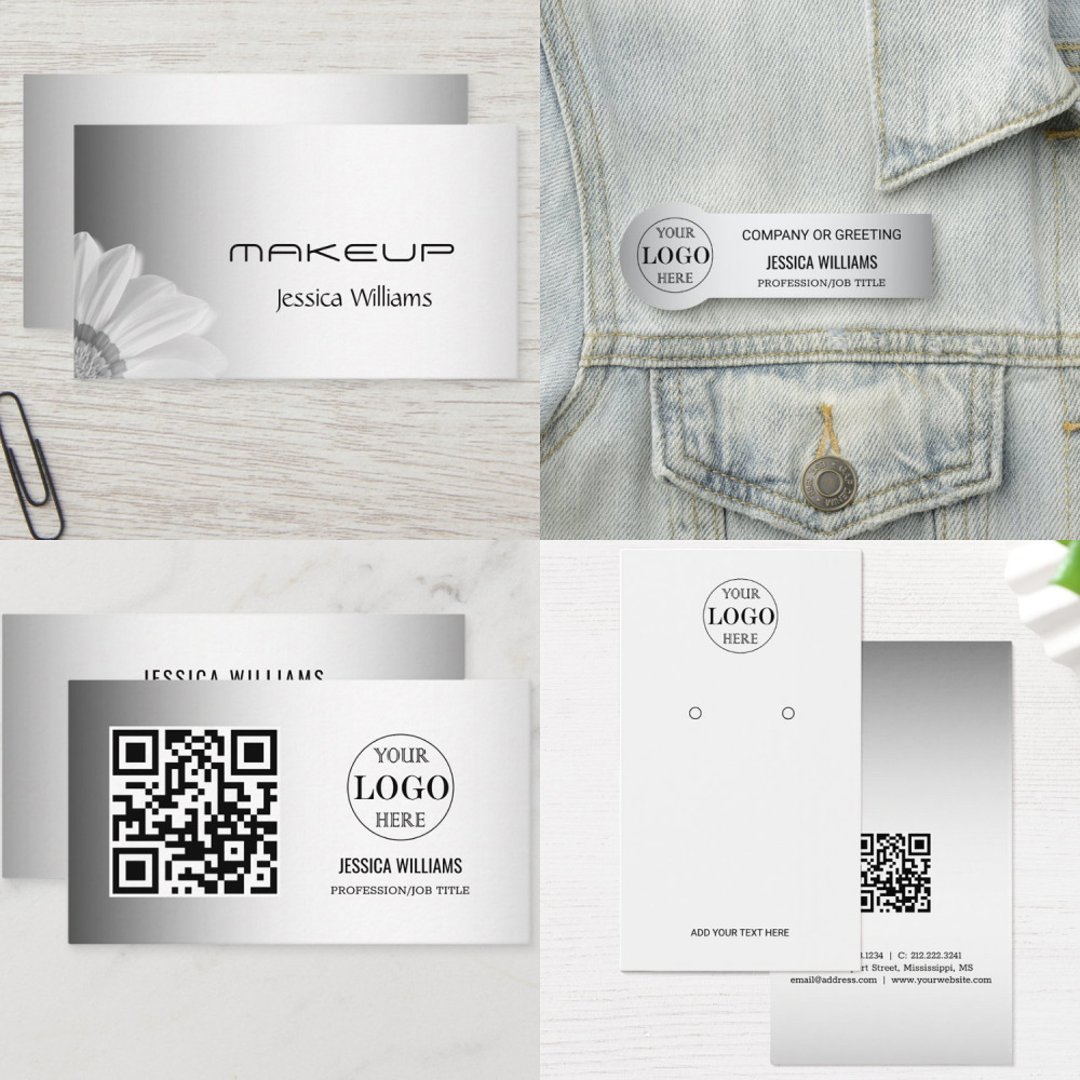 Blurred Grey Background Custom Logo Business Label | Zazzle