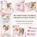 Grad Photo Class 2025 Blush Pink Floral Graduation Banner | Zazzle