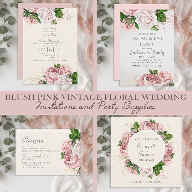 blush pink save the dates