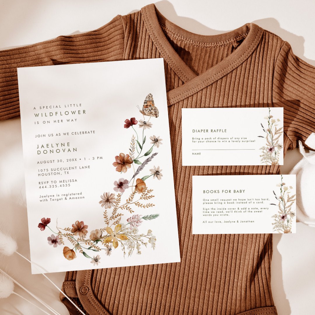 Rustic Autumn Botanical Baby Shower Invitation | Zazzle