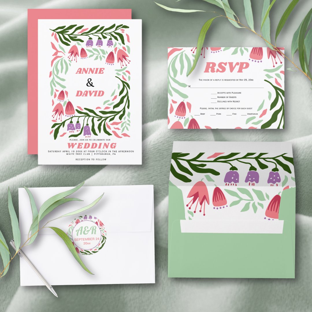 Boho arch with retro flowers wedding seating chart foam board | Zazzle