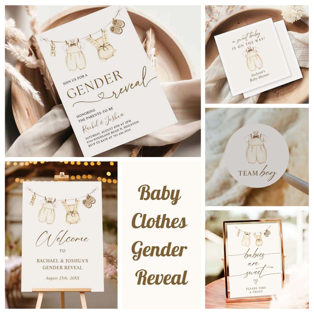 Boho Baby Clothes Gender Reveal Welcome Sign | Zazzle