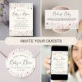 Boho Wildflower Diaper Raffle Drop Off Baby Shower Poster | Zazzle