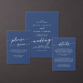 Boho Chic Royal Blue Thank You and Wedding Menu | Zazzle