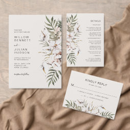 Simple Boho Wedding Invitation | Zazzle