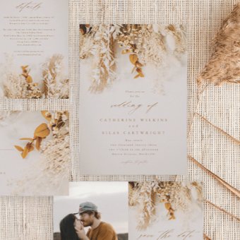 Boho Fall Flowers Wedding Invitation | Zazzle