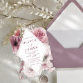 Boho Dusty Rose & Mauve Floral Frame Wedding Invitation | Zazzle