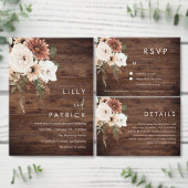 Bohemian Floral Rustic Wood Wedding Table Number | Zazzle
